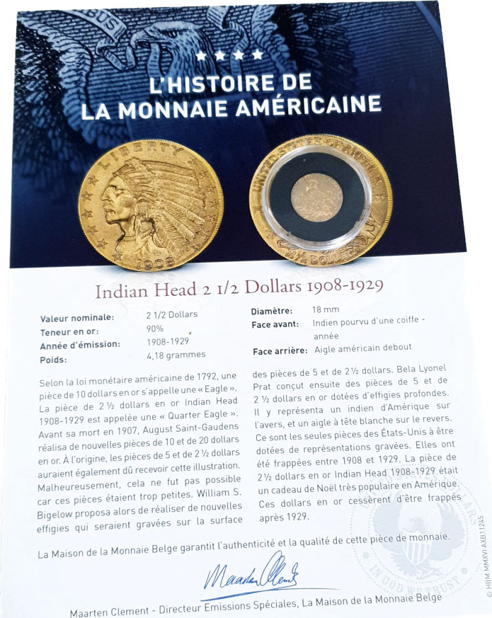 USA 2.5 Dollars 1913 Indian Head - Quarte Eagle - Gold Extremely Fine | MA-Shops