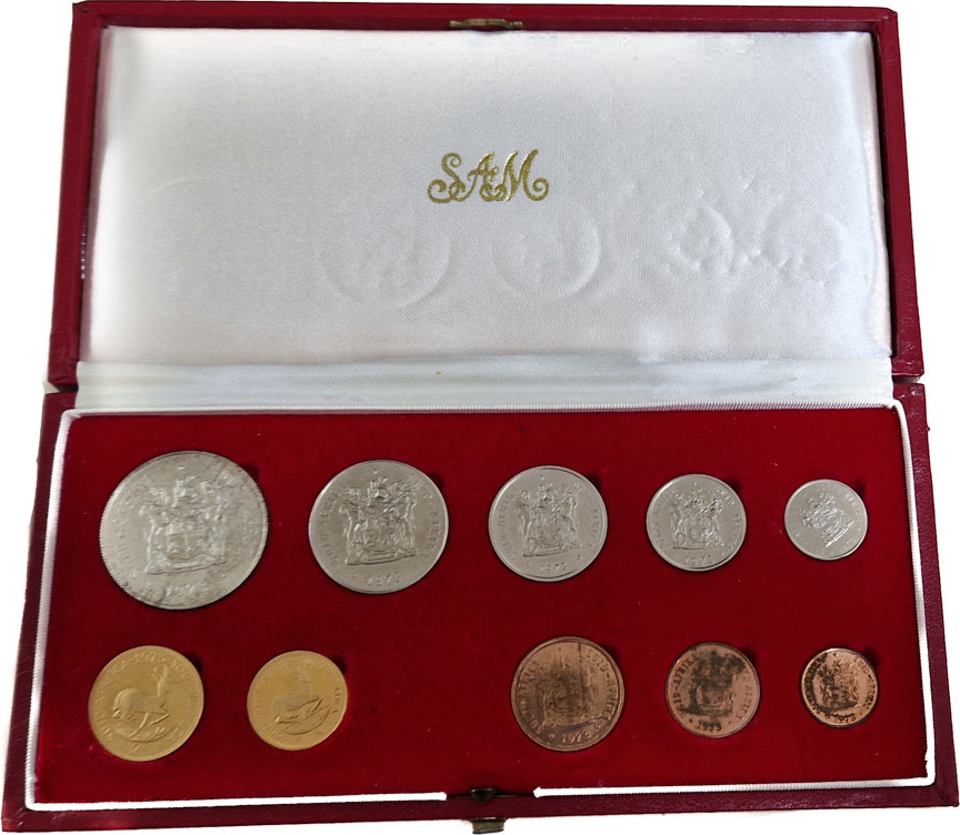 South-Africa Rand Proofset 1973 1 + 2 Rand Gold Proof | MA-Shops