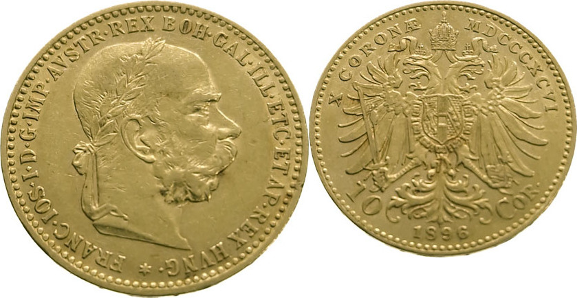 Austria 10 Corona 1896 Franz Joseph I - Gold Extremely Fine | MA-Shops