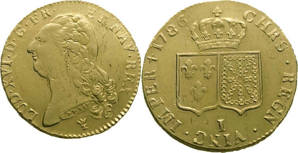 France 2 Louis D`Or 1786-I (Limoges) Louis XVI - Double Louis d'or ...