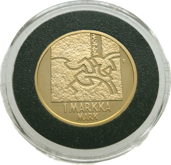 Finland 1 Markkaa 2001 Commemoration of Finnish Markka - Gold Proof ...