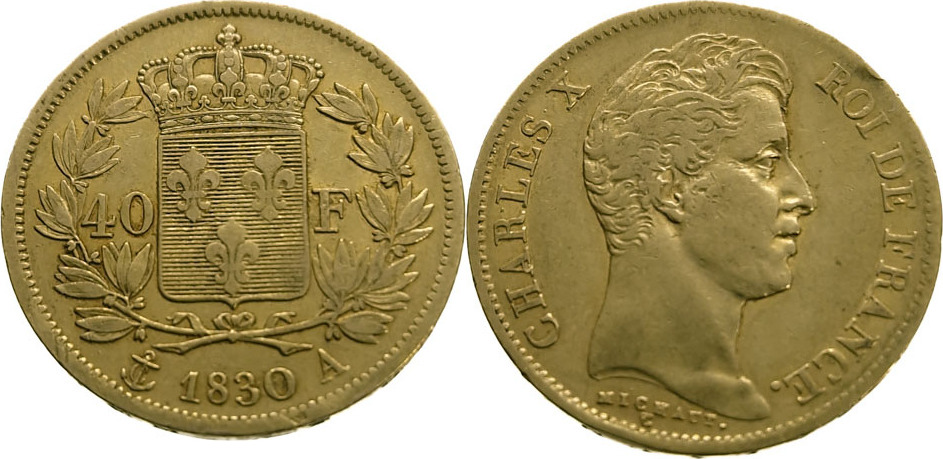 France 40 Francs 1830-A Charles X - Gold Very Fine+ | MA-Shops