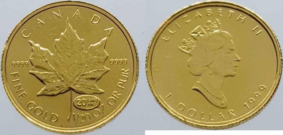 Canada 1 Dollar 1999 Maple leaf - Elizabeth II - Gold Proof | MA-Shops