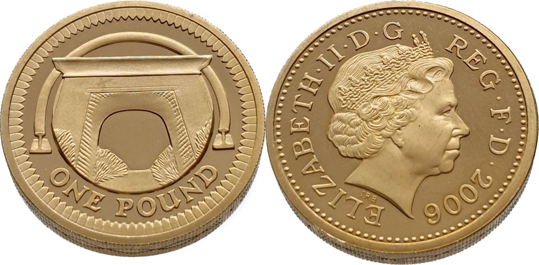 United Kingdom 1 Pound 2006 Elizabeth II, Egyptian Arch Bridge - Gold ...