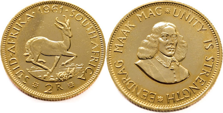 South-Africa 2 Rand 1961 Jan van Riebeeck - Gold Proof | MA-Shops