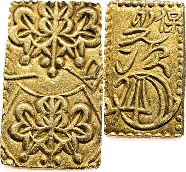 Japan 1 Bu ND (1837-1858) Tenpo Ichibu Kin - Gold Extremely Fine | MA-Shops