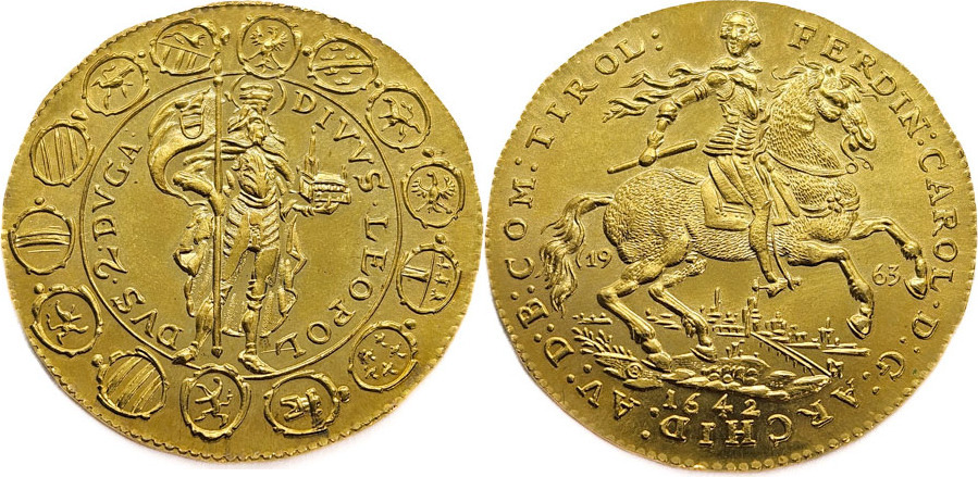 Austria 2 Ducat 1963 Ferdinand Karl - Gold UNC (Uncirculated) | MA-Shops