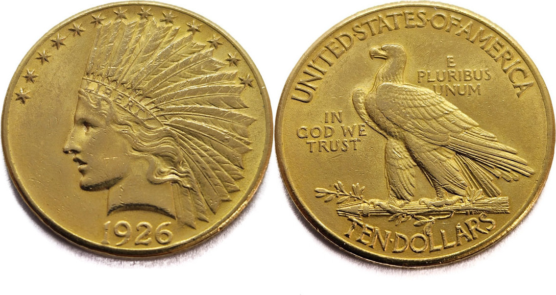 USA 10 Dollar 1926 Indian Head - Gold Extremely Fine+ | MA-Shops