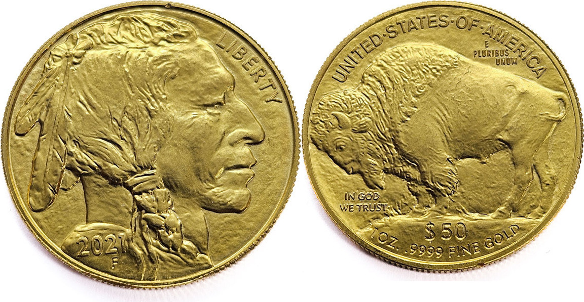 USA 50 Dollars 2021 American Buffalo - 1 Oz. Gold UNC (Uncirculated ...