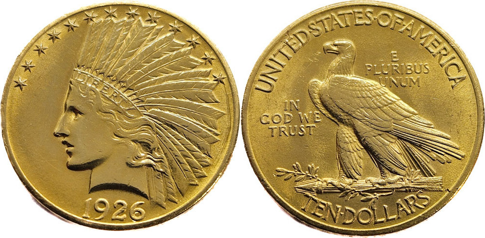 USA 10 Dollar 1926 Indian Head - Gold Extremely Fine | MA-Shops