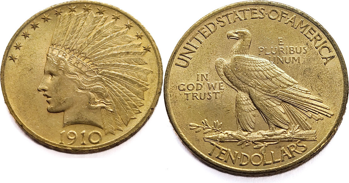 USA 10 Dollar 1910 Indian Head - Gold Extremely Fine | MA-Shops