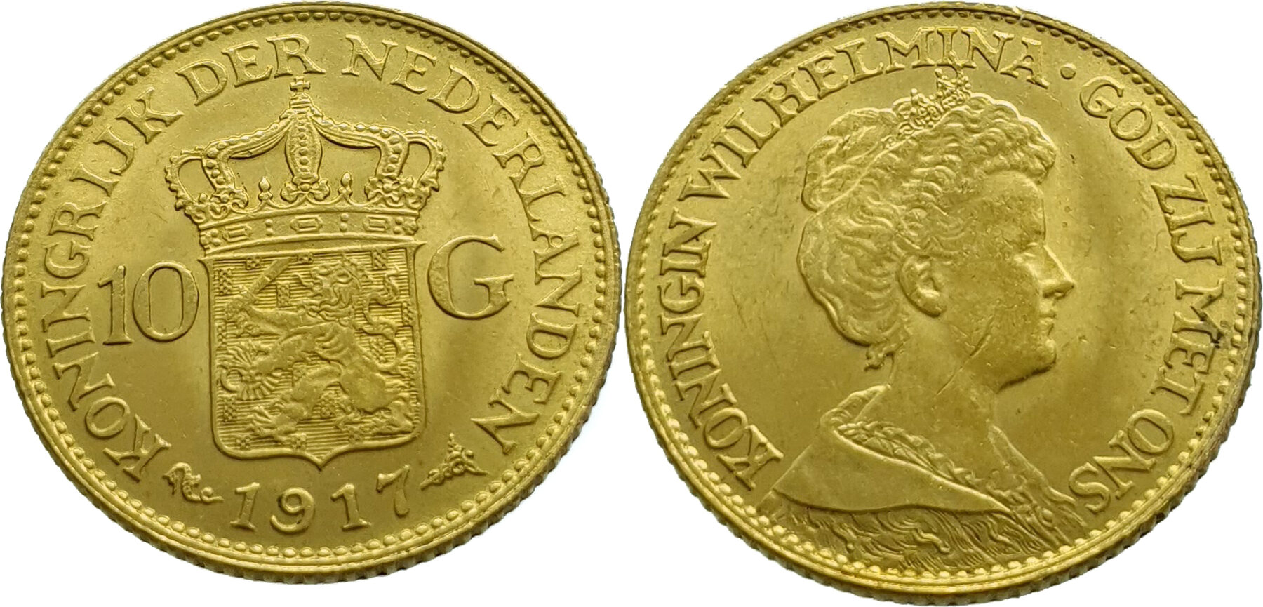 Nederland 10 Gulden 1917 Wilhelmina - Goud Extremely Fine | MA-Shops