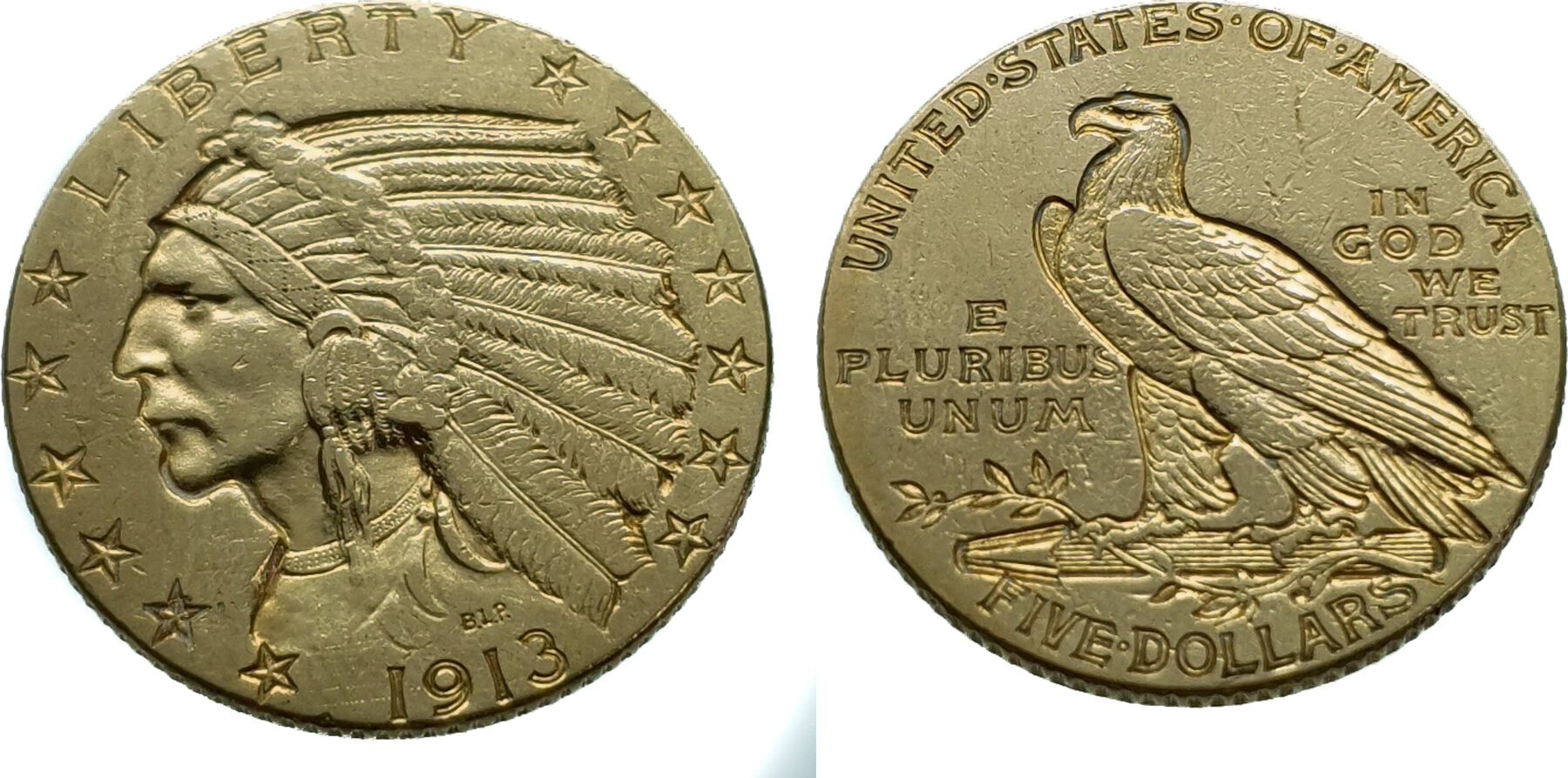 USA 5 Dollars 1913 Indian Head - Gold VF / Extremely Fine | MA-Shops