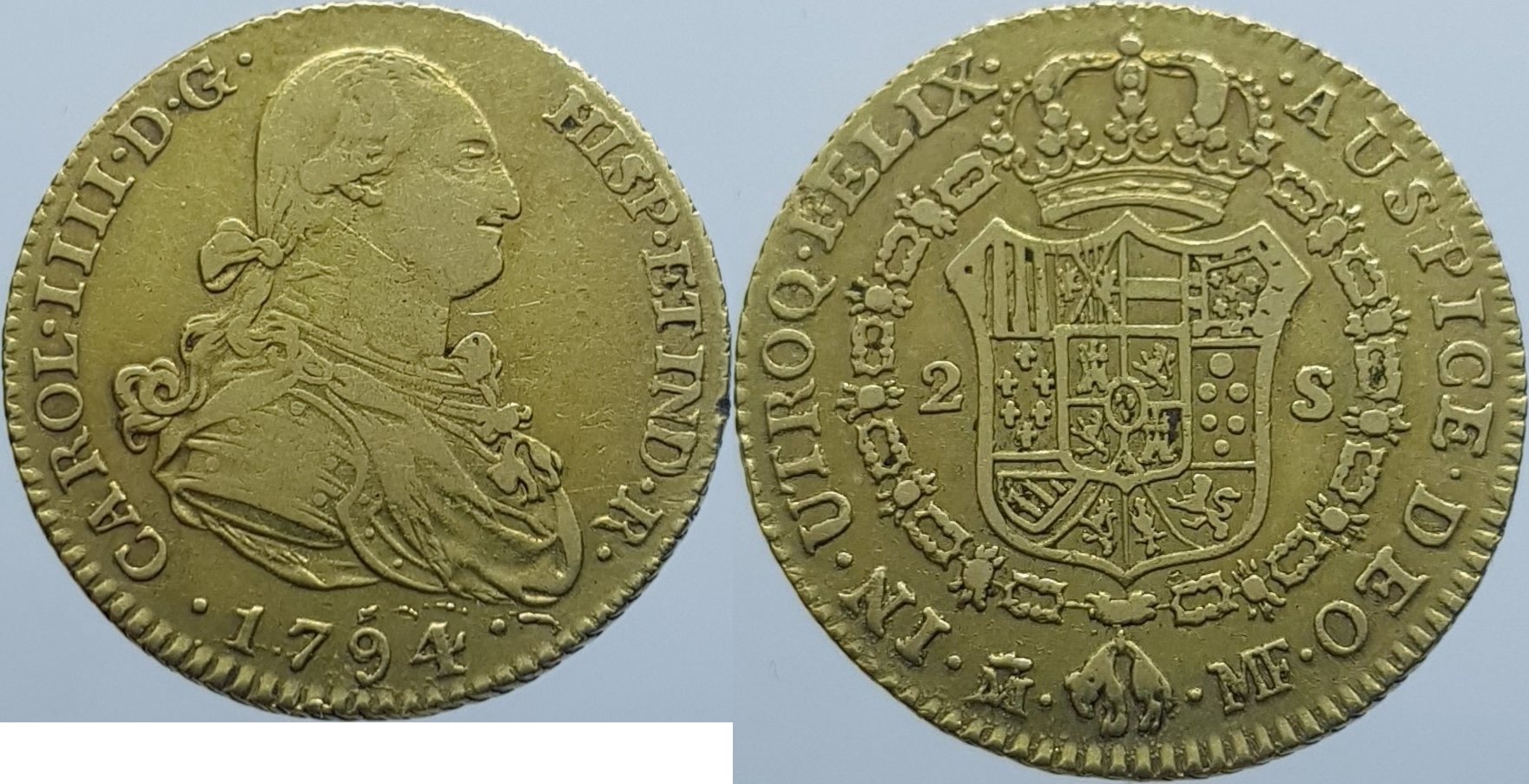 Spain - 2 Escudos - Carlos IV - 1794 Madrid - Gold VF | MA-Shops