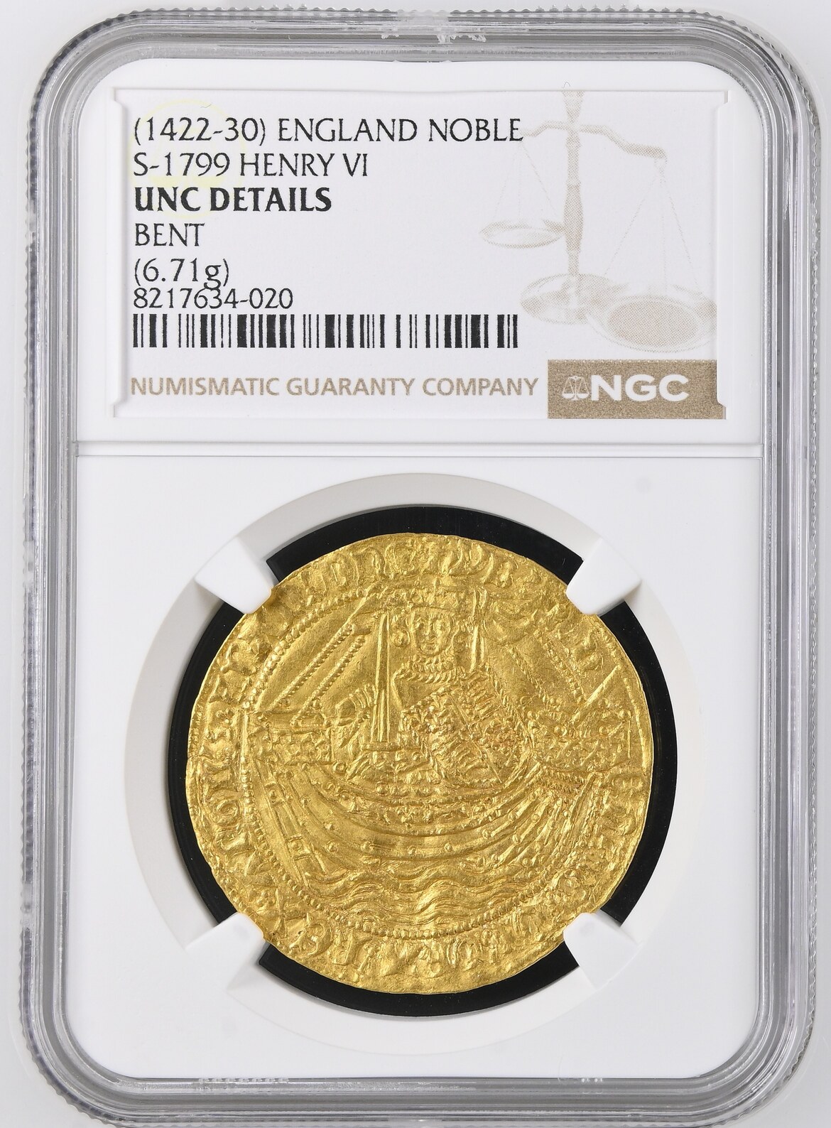 England Gold Noble (1422-30) S-1799 Henry VI - Gold NGC UNC DETAILS ...