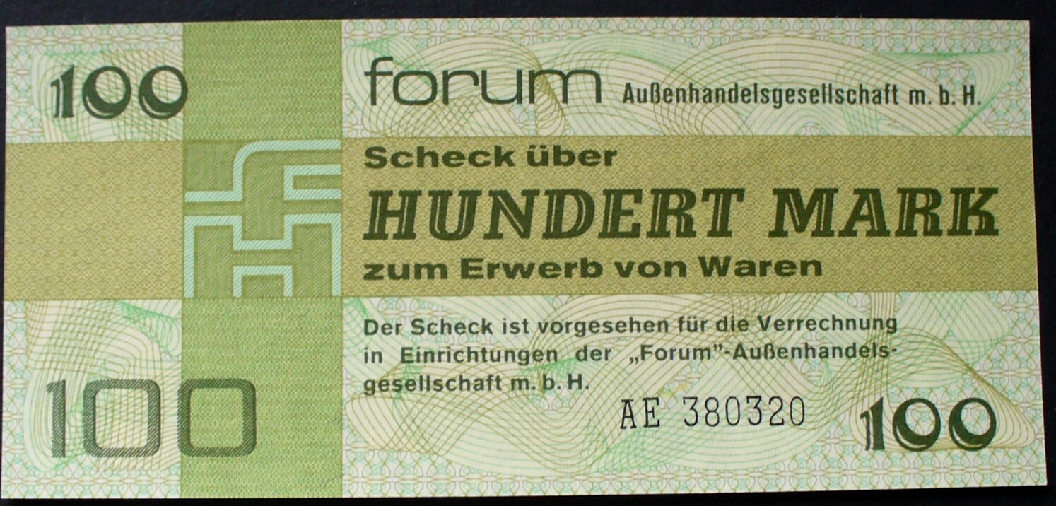 DDR 100 Mark Forumscheck 1979 Ros. 372 a / Serie AB BU (MS65-70) | MA-Shops