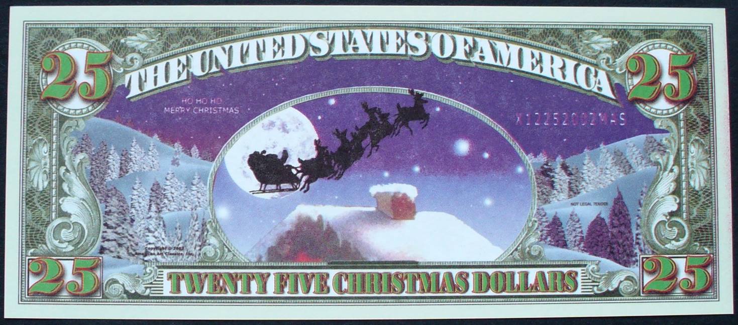 USA 25 Dollars 2002 Werbe- oder Scherzbanknote, Christmas UNC | MA-Shops