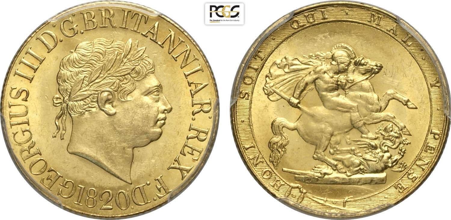 Great Britain 1820 Sov S-3785C Large Dt Open 2 MS63 | MA-Shops