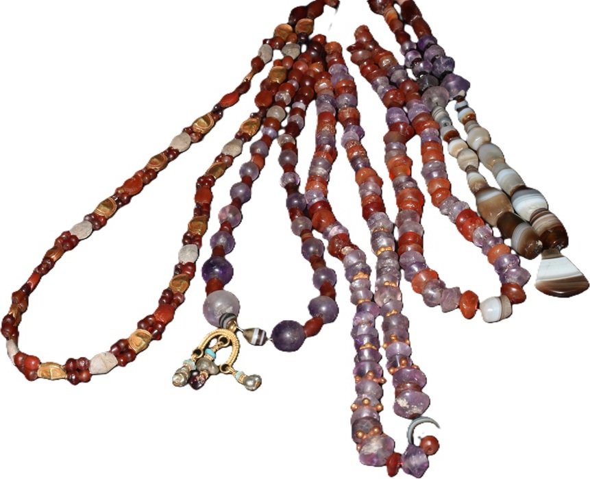 Israel Lot of 5 Ancient Bead Necklaces, some with Gold Beads | MA-Shops