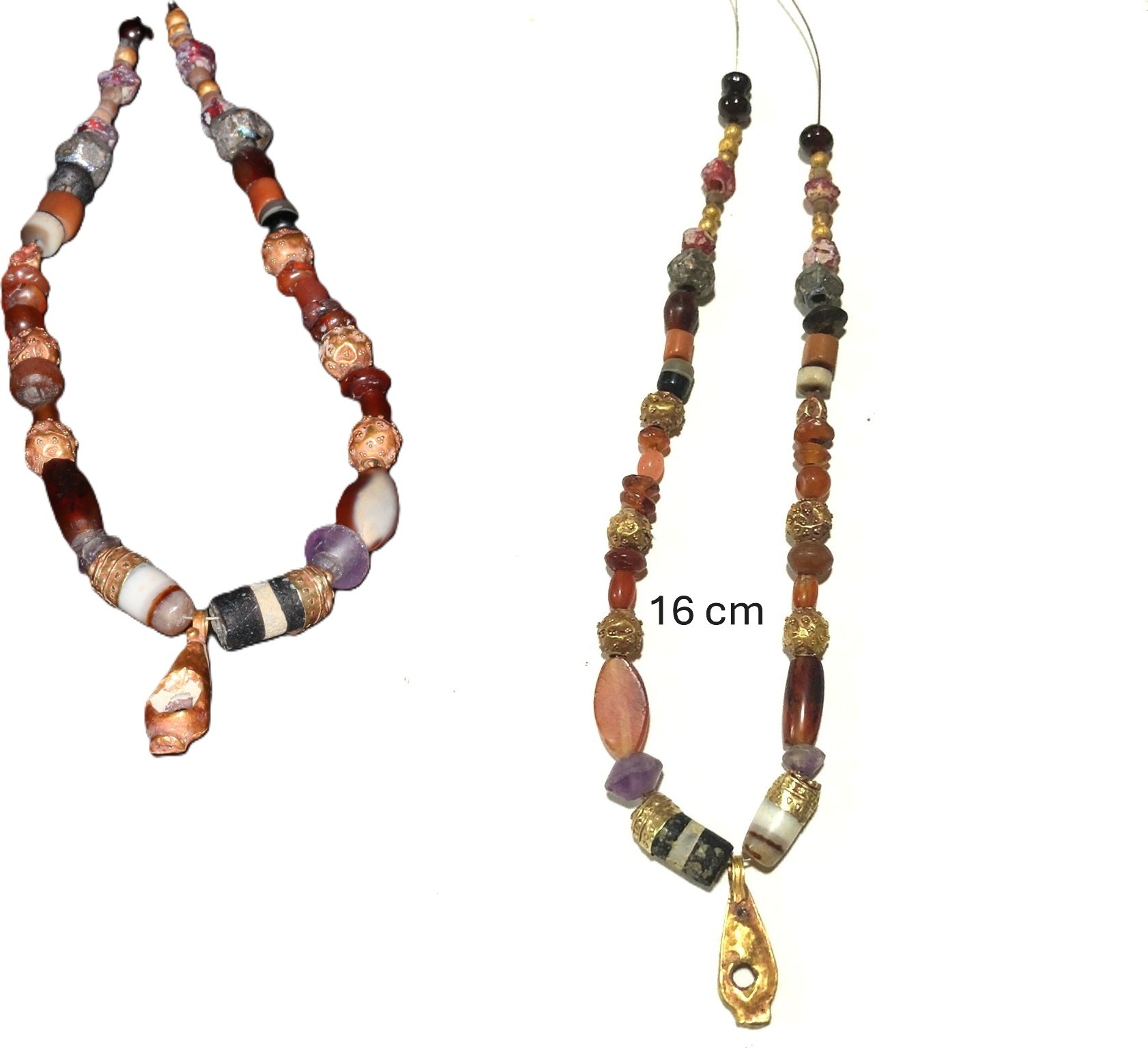 Israel Ancient Bead Necklace with Gold Beads | MA-Shops