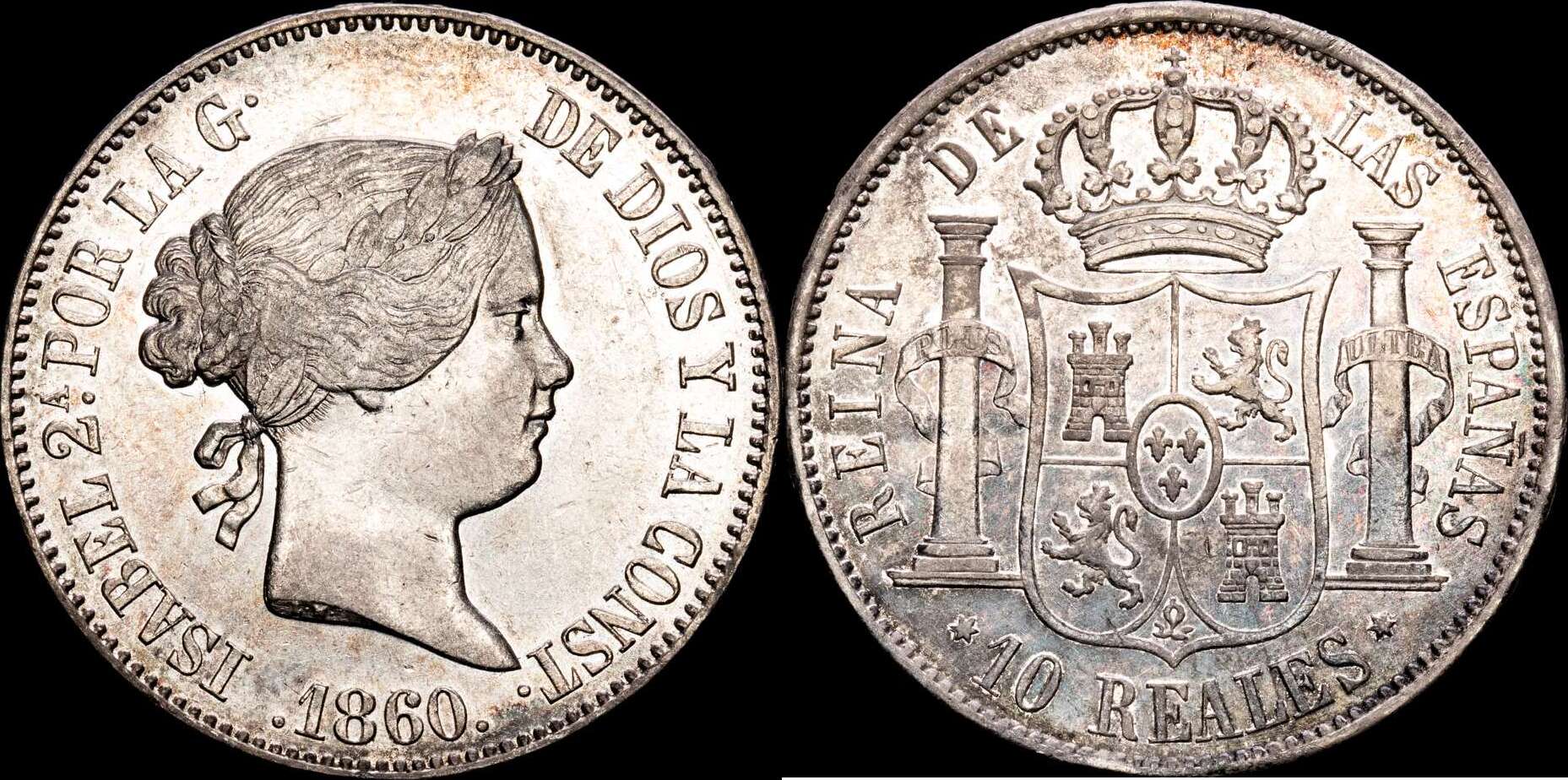 Madrid 10 Reales 1860 1833-1868 Isabel II MBC+/EBC- | MA-Shops