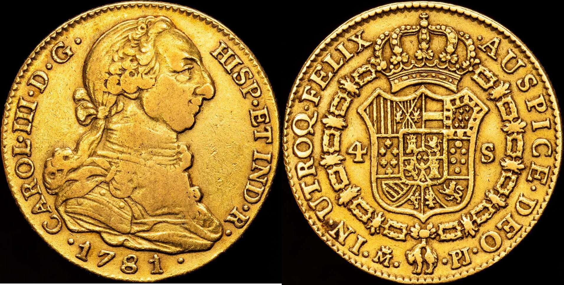 Madrid 4 Escudos 1781 1706-1714 Carlos III Pretendiente MBC | MA-Shops
