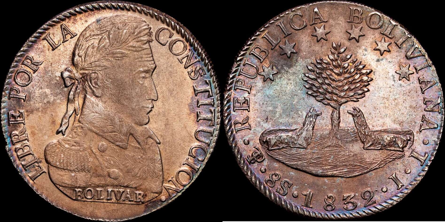 Potosí 8 Soles 1832 Bolivia EBC+ | MA-Shops