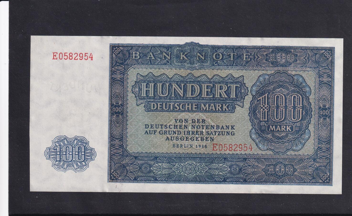 Deutschland, DDR, 100 Mark 1948 Ro.346,SBZ-17, Serie: E, AU-55, | MA-Shops