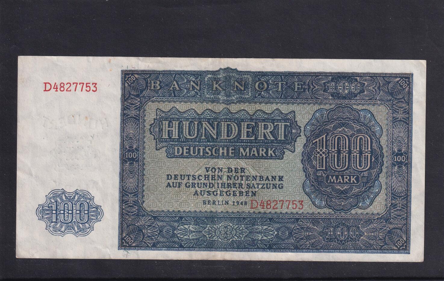 Deutschland, DDR, 100 Mark 1948 Ro.346,SBZ-17, Serie: D, EF, | MA-Shops