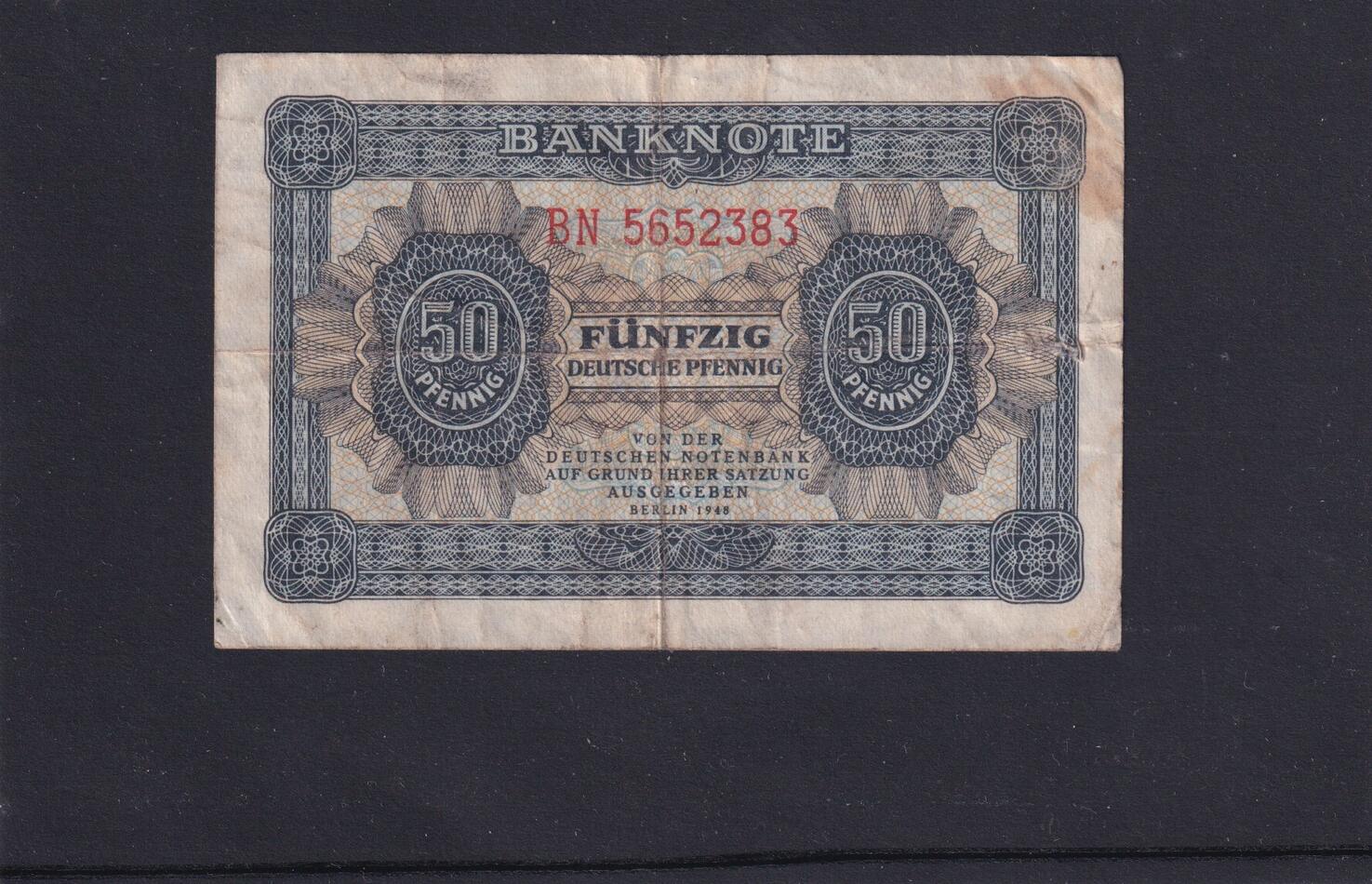 Deutschland, DDR, 50 Pfennig 1948 Ro.339d, DDR-1a, DDR Druck, KN ...