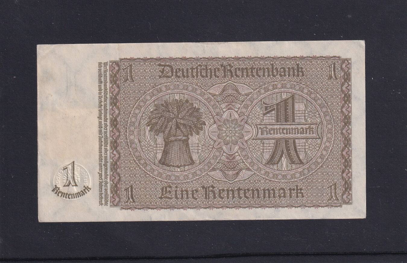Deutschland ,Sowjetische Besatzung, 1 Rentenmark mit Kupon 1948(1937 ...