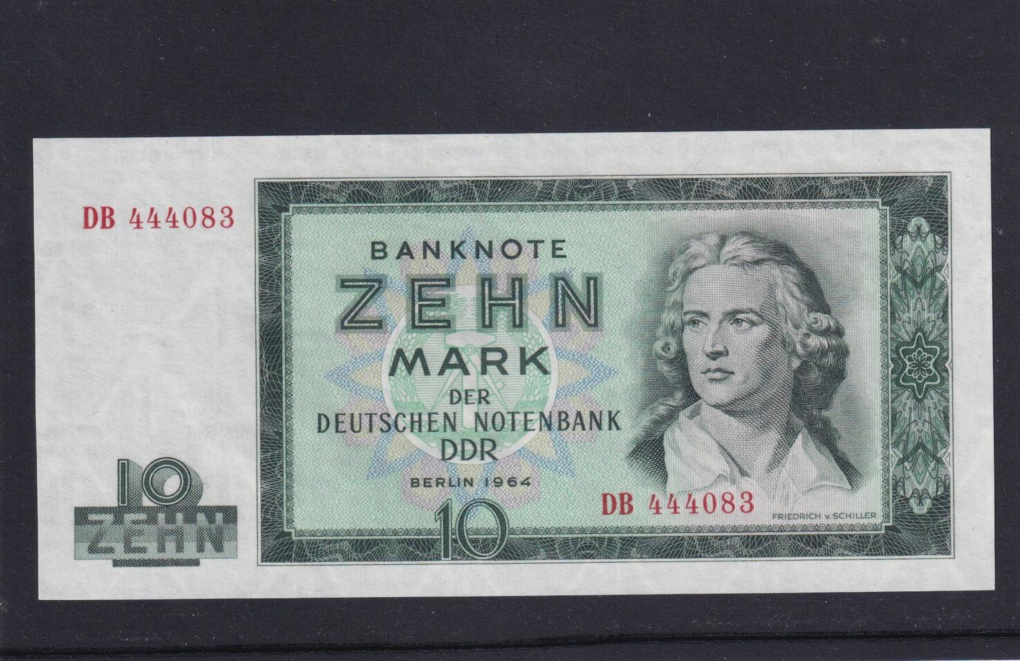 Deutschland, DDR, 10 Mark 1964 Ro. 355a, DDR-17a, Serie: DB, GEM UNC ...
