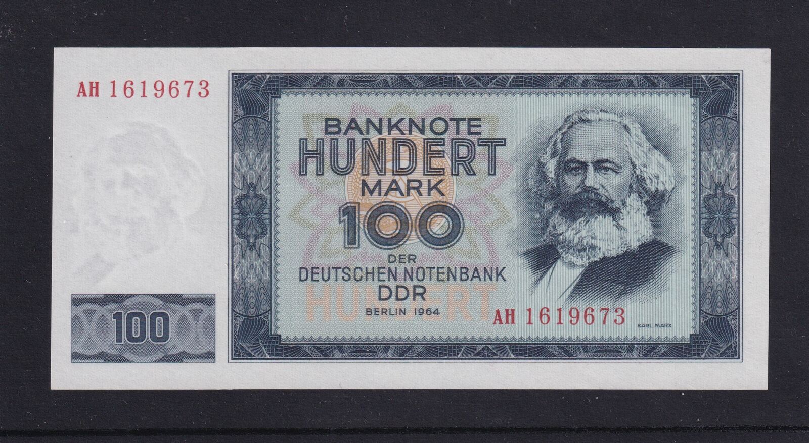 Deutschland, DDR, 100 Mark 1964 Ro. 358a, DDR-20a, Serie: AH, AU-55 ...
