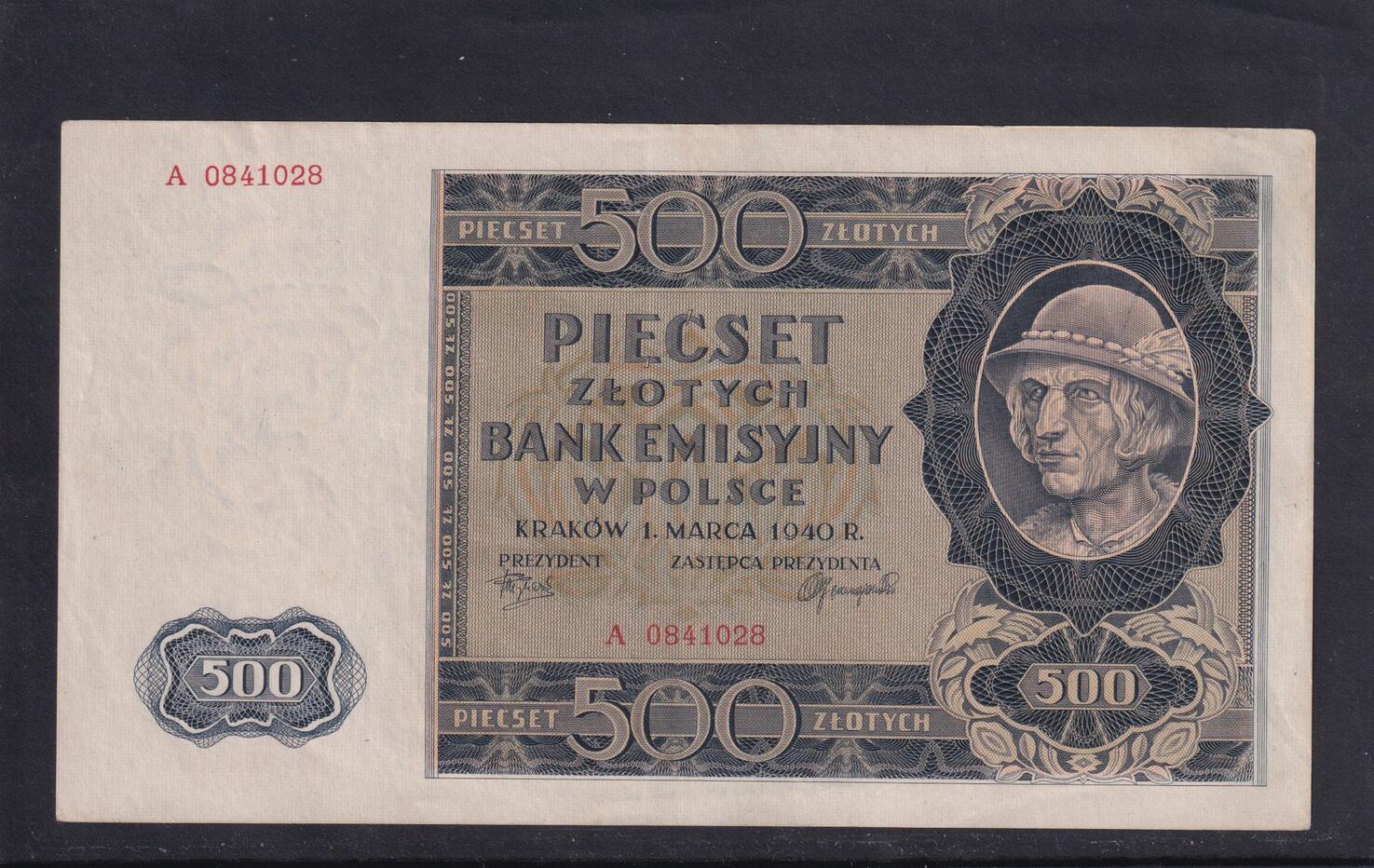 Drittes Reich Generalgouvernement 500 Zlotych 1940 Ro 578 ZWK 33 Drittes Reich Generalgouvernement 500 Zlotych 1940 Ro 578 ZWK 33