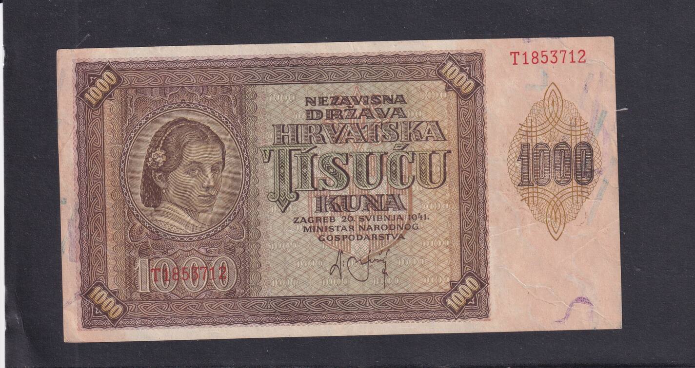 Kroatien 1000 Kuna 1941 EF, | MA-Shops