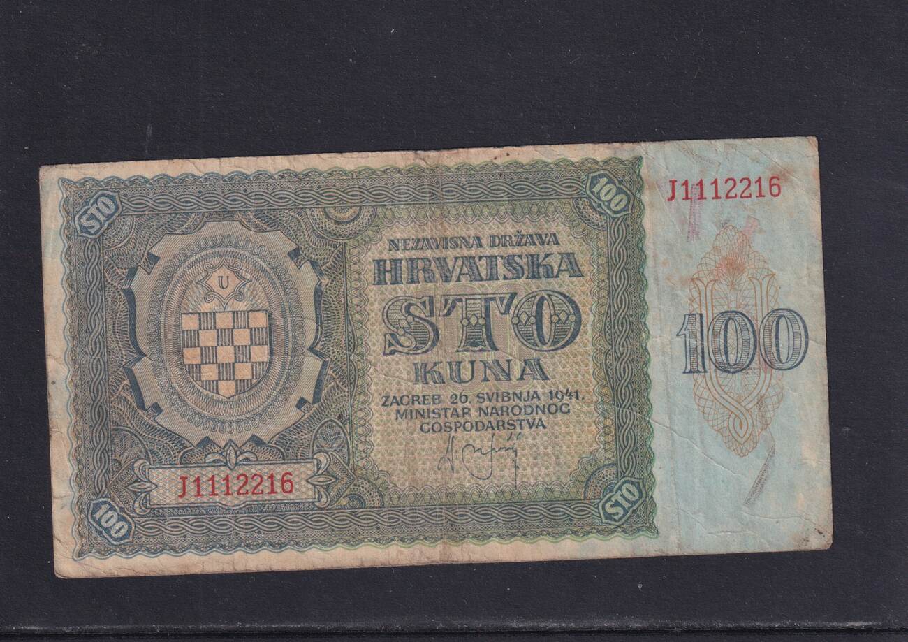 Kroatien 100 Kuna 1941 Serie: J, F IV+, | MA-Shops