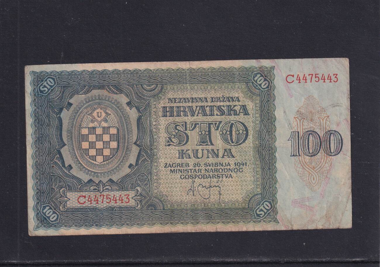 Kroatien 100 Kuna 1941 Serie: C, VF-, | MA-Shops