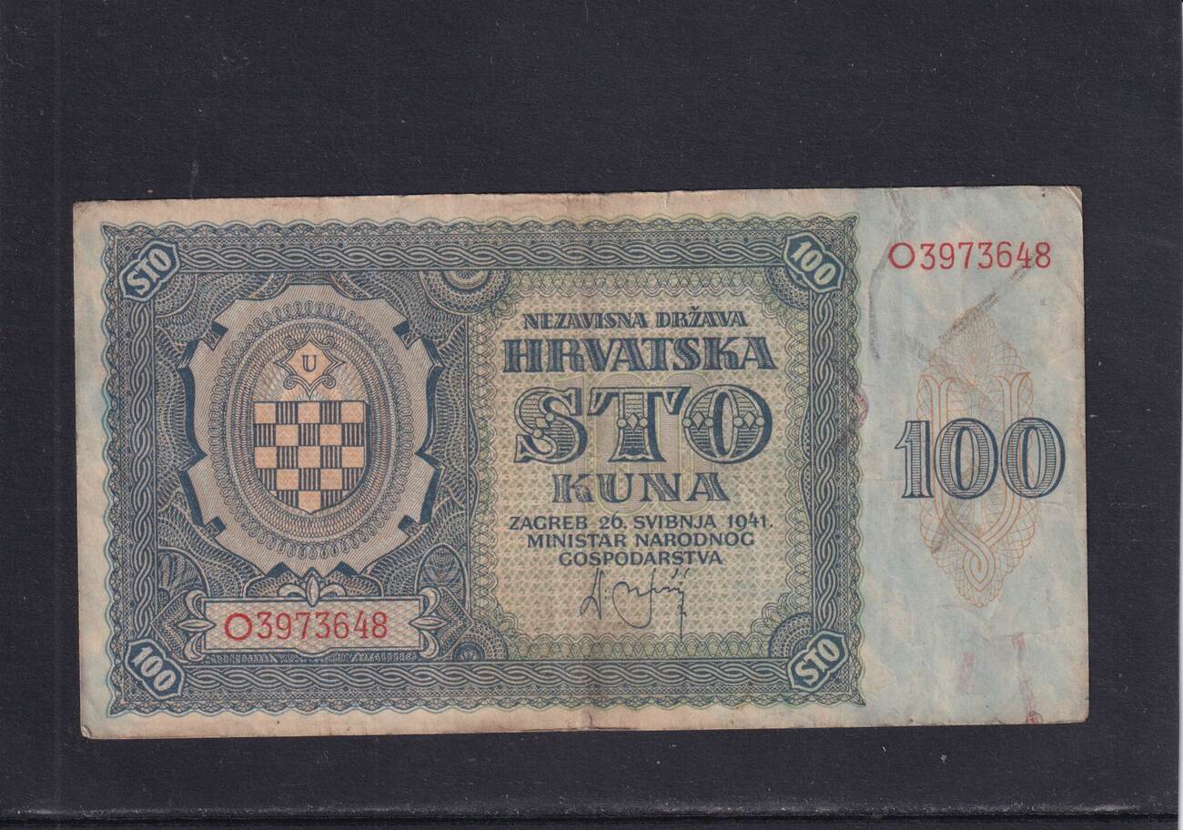 Kroatien 100 Kuna 1941 Serie: O, VF, | MA-Shops