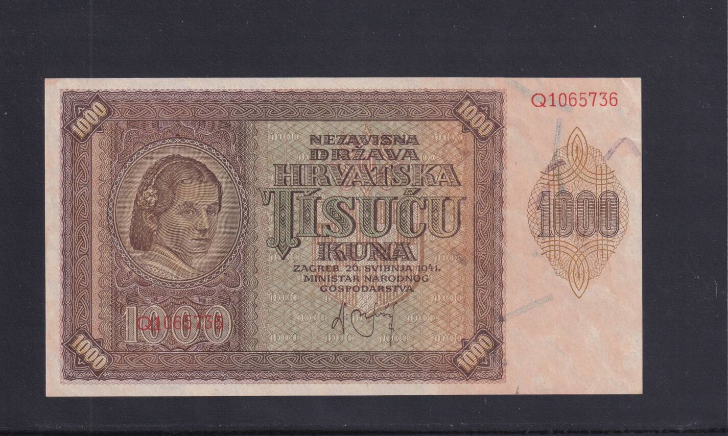 Kroatien 1000 Kuna 1941 AU-55, | MA-Shops
