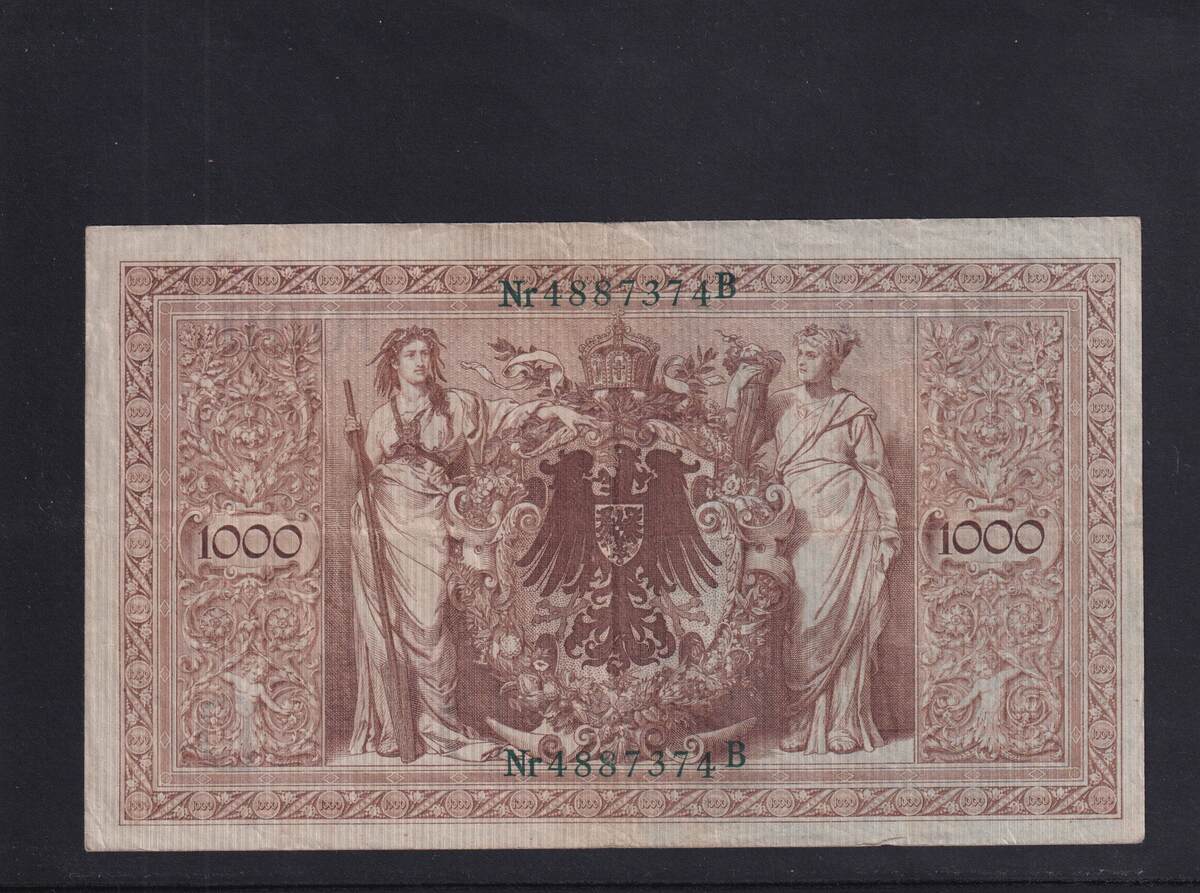Kaiserreich, Reichsbanknote, 1000 Mark 1910 Ro.46b, DEU-69b, Siegel ...