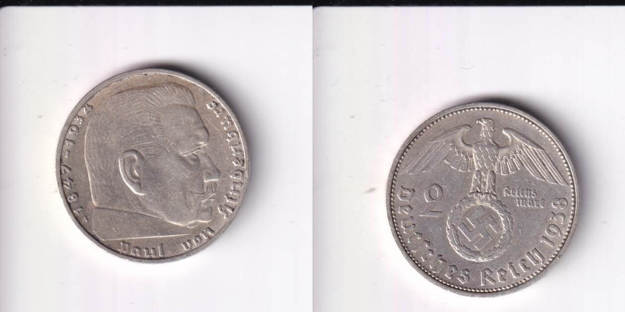 Deutsches Reich, Drittes Reich, 2 Reichsmark 1938 A VF Silber, | MA-Shops