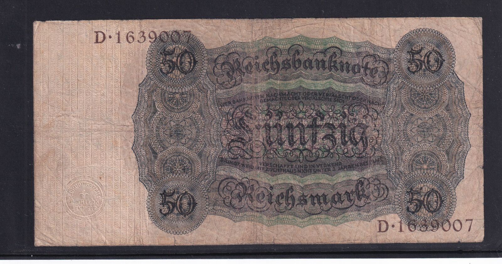 Weimarer Republik, Reichsbank, 50 Reichsmark 1924 Ro.170a, DEU-176a ...