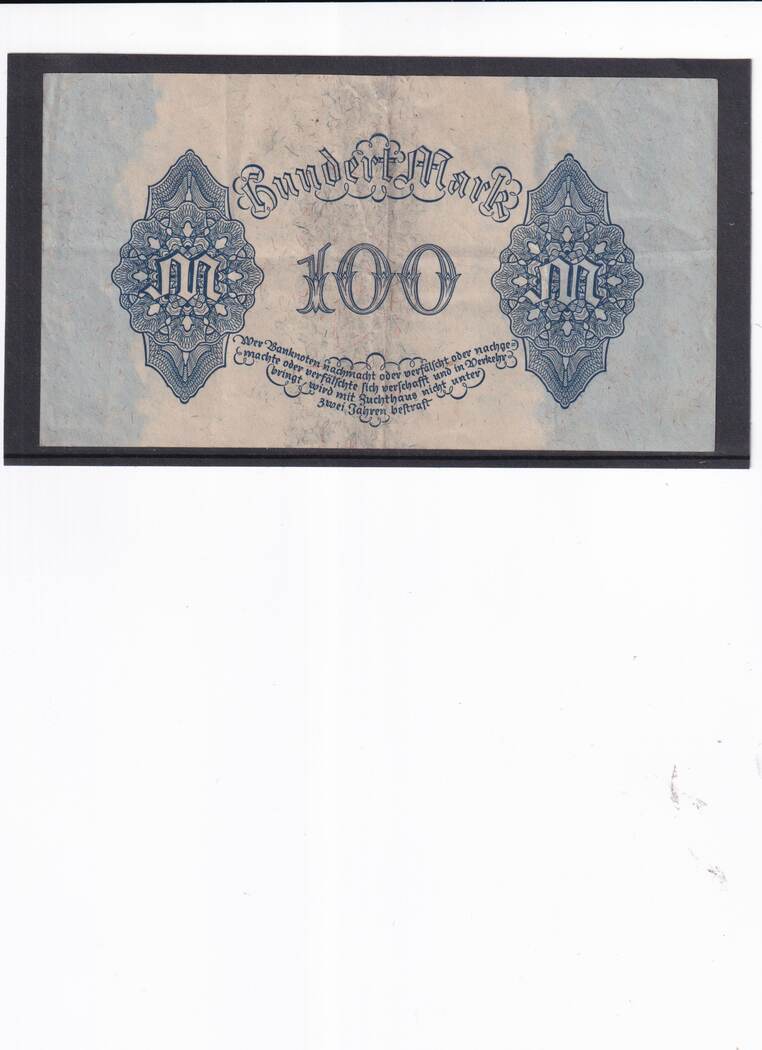 Weimarer Republik, Reichsbank, 100 Mark 1922 Ro.72, DEU-83, Serie: C ...