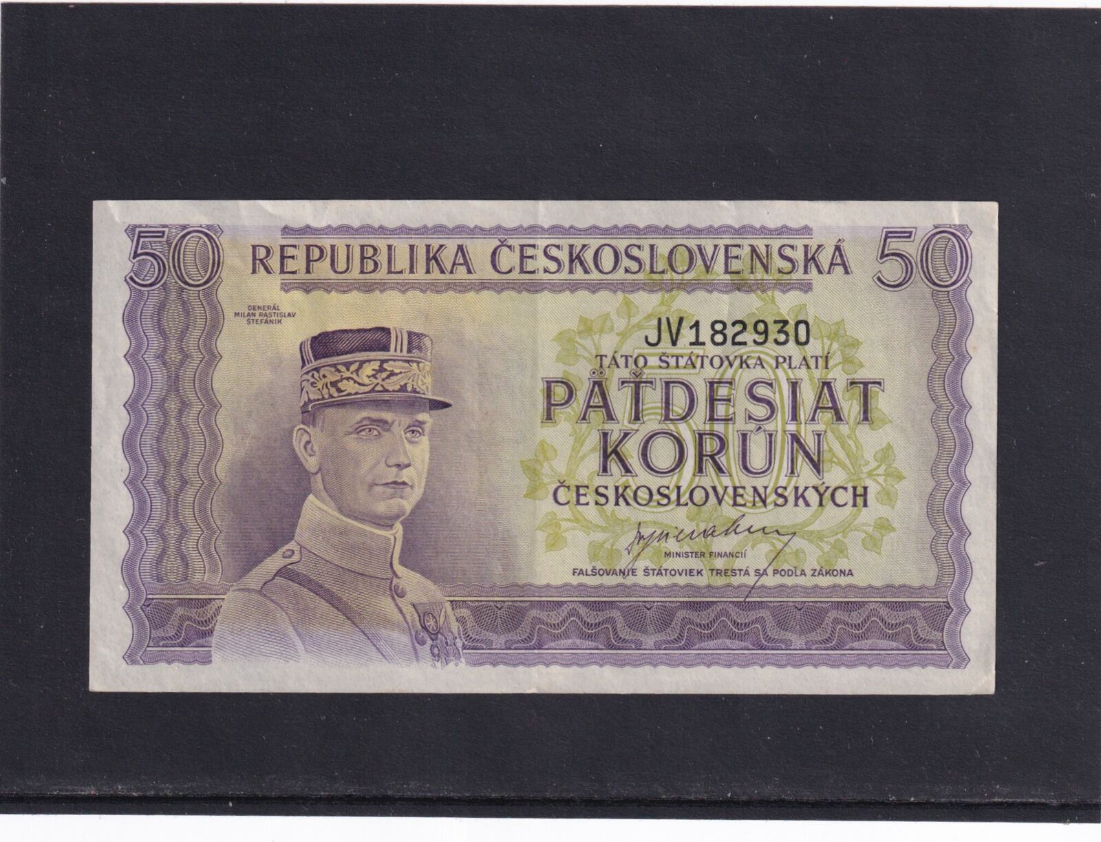 Tschechoslowakei, 50 Kronen (1945) Serie: JV, EF, | MA-Shops