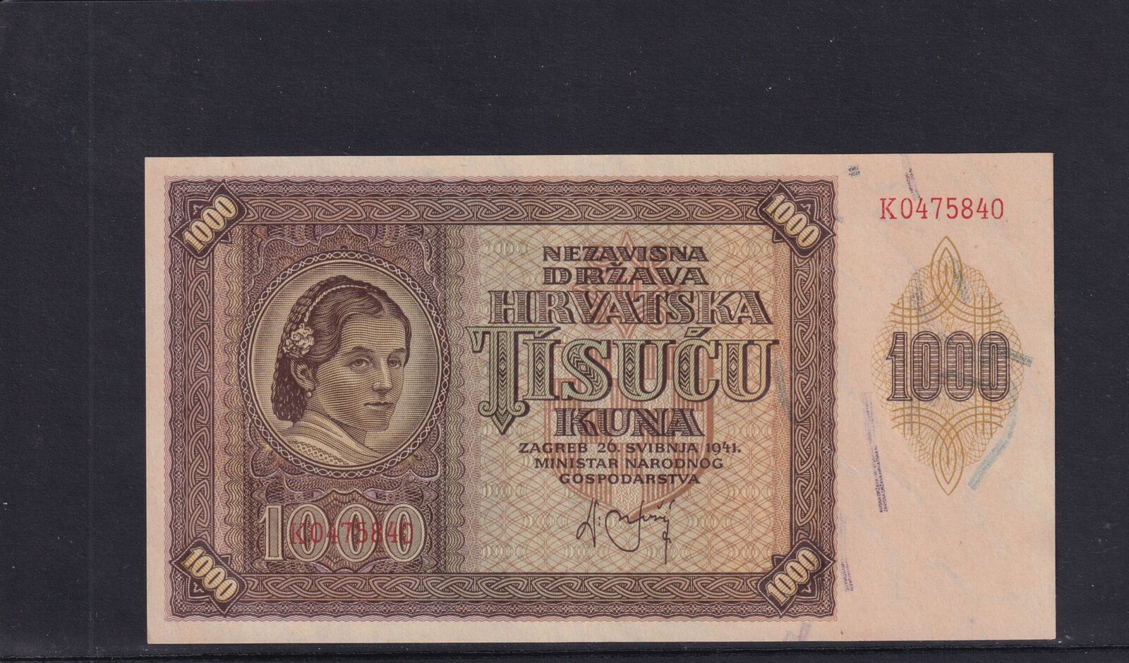 Kroatien 1000 Kuna 1941 GEM UNC, | MA-Shops