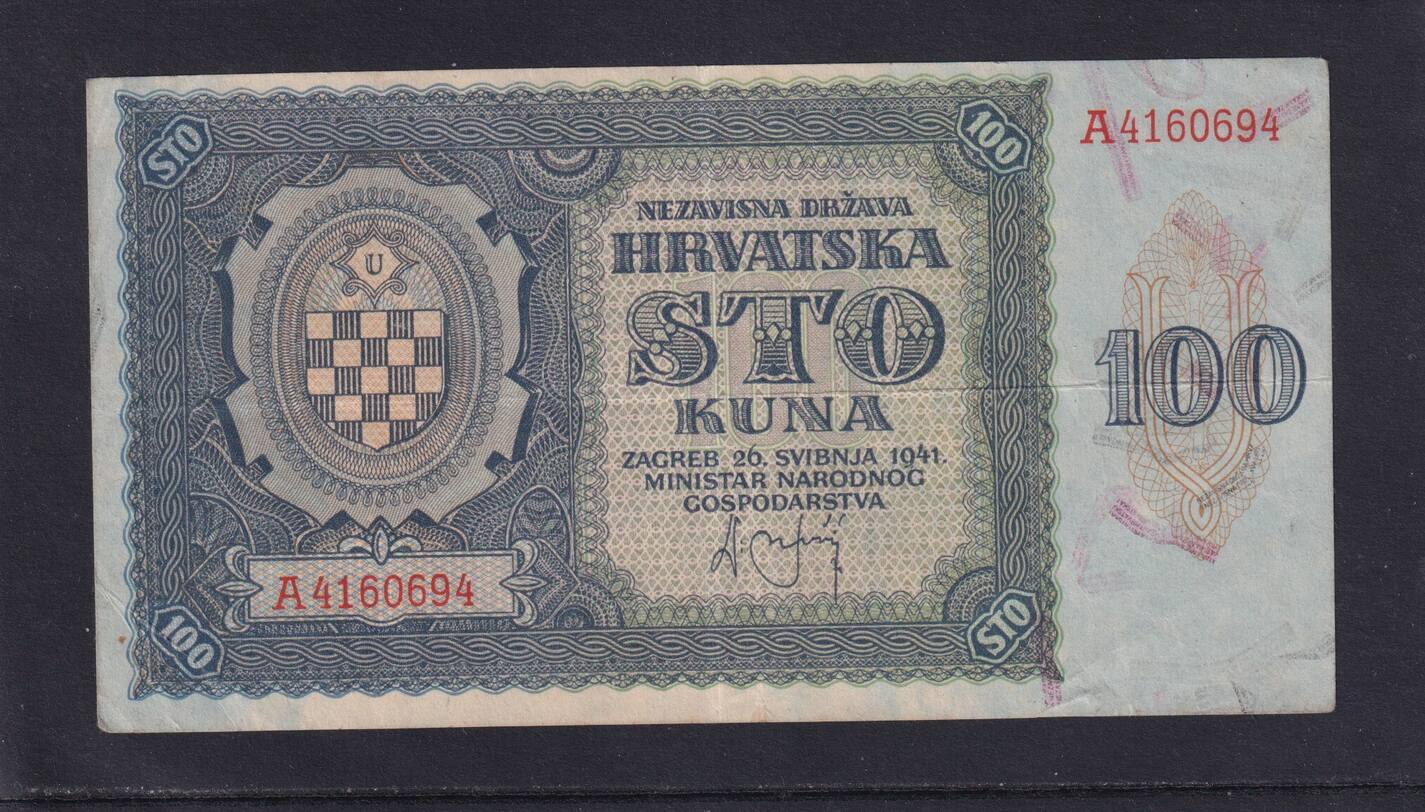 Kroatien 100 Kuna 1941 VF+, | MA-Shops