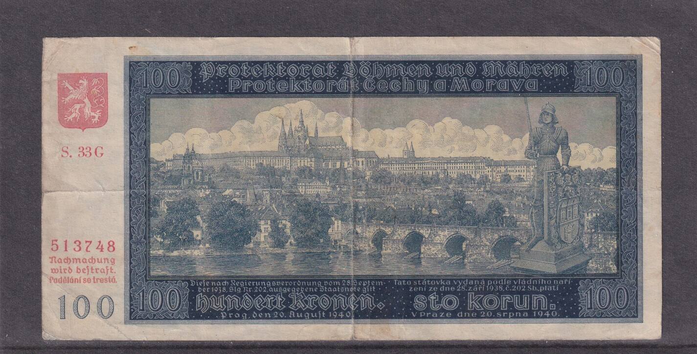 Deutsches Reich, Drittes Reich, 100 Kronen 1940 Ro.560d, ZWK-12a, II ...