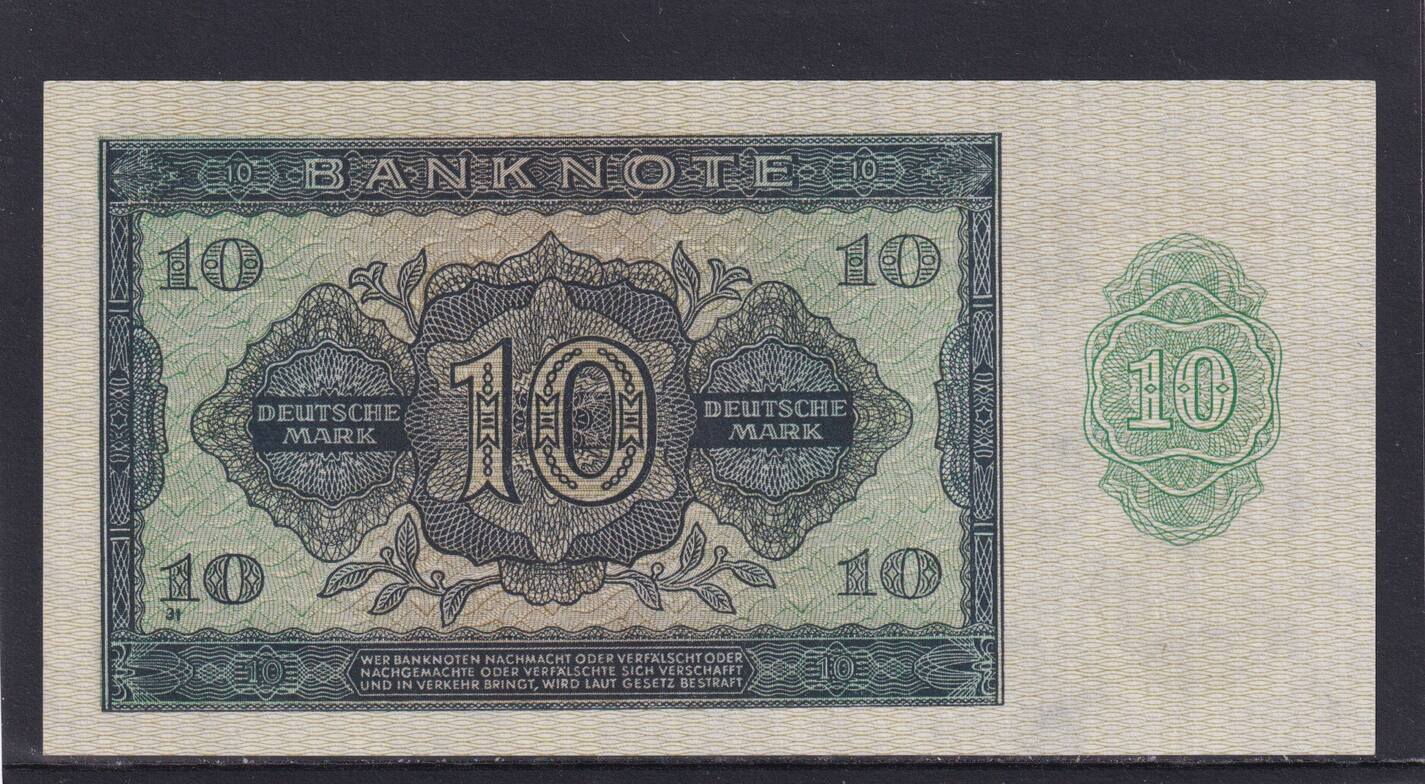 Deutschland, DDR, 10 Mark 1948 Ro.343d, DDR-5, KN 7 stellig Serie: RS ...