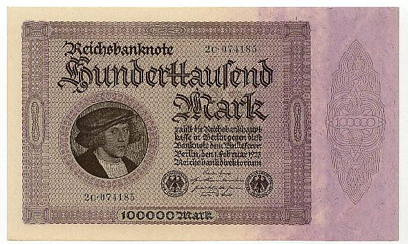 Deutschland 100ooo Mark 1.Februar 1923 Ro.82d AU-55 | MA-Shops