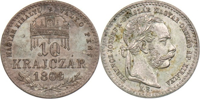 Österreich-Ungarn 10 Krajczar 1869 KB CH UNC | MA-Shops